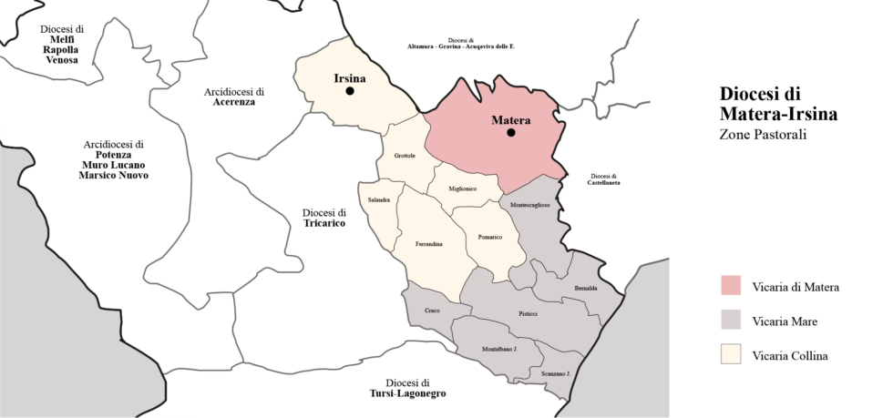 Zone pastorali - Chiesa di Matera-Irsina